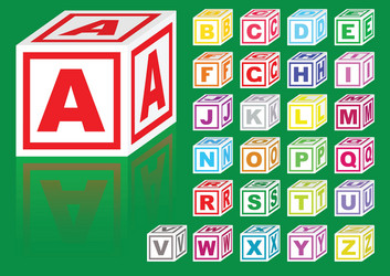 Alphabet cubes Royalty Free Vector Image - VectorStock