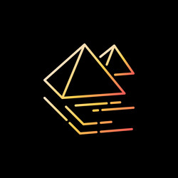 Giza egyptian pyramids concept linear icon or sign