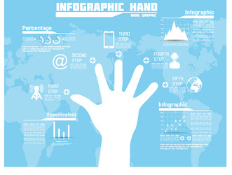 Infographic hand ranking blue Royalty Free Vector Image