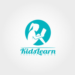 Kid learning logo templatechildren icon Royalty Free Vector