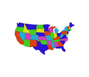 Map united states with regions Royalty Free Vector Image