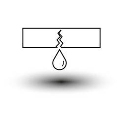 Leak line icon broken pipe icon water Royalty Free Vector