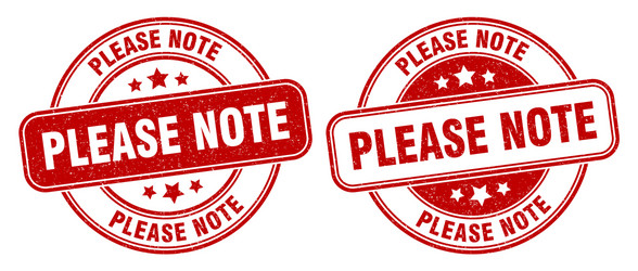 Please note red grunge stamp Royalty Free Vector Image