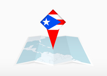 Puerto rico map folded paper Royalty Free Vector Image