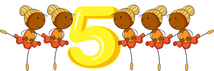 Number Five Flashcard Royalty Free Vector Image