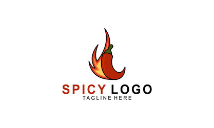 Spicy food logo design Royalty Free Vector Image