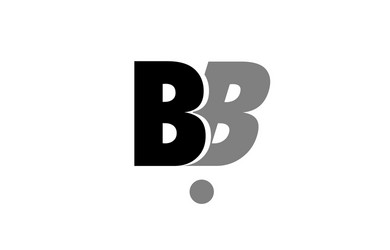 Bb black and white combination alphabet bold Vector Image