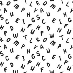 Alphabetical seamless pattern abc black and white Vector Image