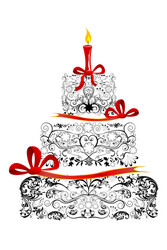 Birthday cake with barcode Royalty Free Vector Image