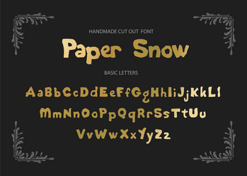 Golden cut out decorative font laser cutting Vector Image