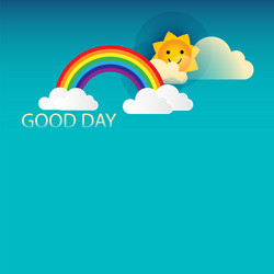 Good morning beautiful day sun smile cartoon Vector Image