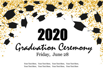 Graduation class ceremony 2020 greeting cards Vector Image
