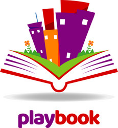 Playful book open logo templateprint Royalty Free Vector