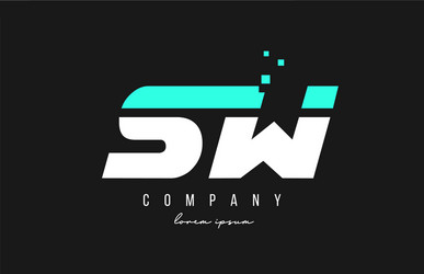 Red white alphabet letter sw s w combination Vector Image