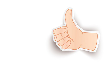 Background with icon of like hand Royalty Free Vector Image