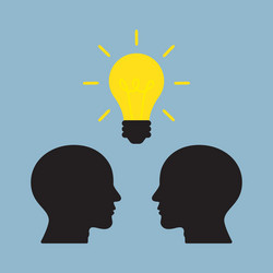 Bright light bulb on top of human head Royalty Free Vector