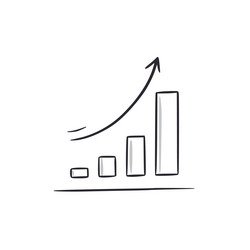 Growth statistics graphic doodle statistics chart Vector Image