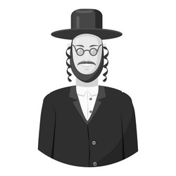 Jewish orthodox rabbi avatar icon Royalty Free Vector Image