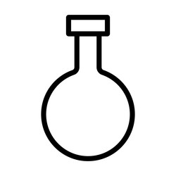 Lab flask icon line isolated on white background Vector Image