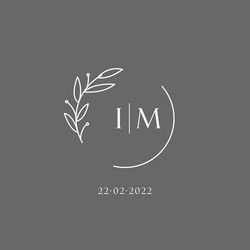 Initial ms wedding monogram logo design Royalty Free Vector