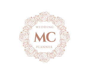 Mc initials letter wedding monogram logos Vector Image