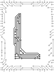 Alphabet of printed circuit boards Royalty Free Vector Image
