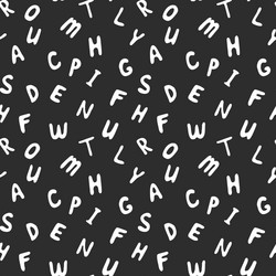Alphabetical seamless pattern abc black and white Vector Image