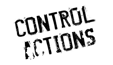 Control actions rubber stamp Royalty Free Vector Image