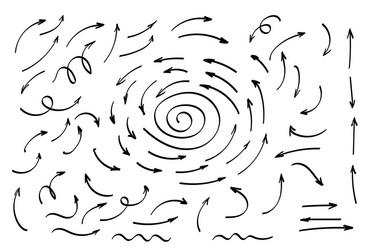 Doodle flowchart shapes symbols pointer Royalty Free Vector