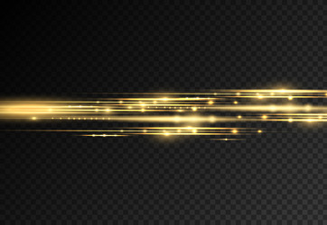Golden glow line yellow horizontal light rays Vector Image