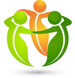 Teamwork unity people logo design Royalty Free Vector Image