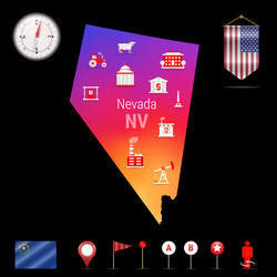 Nevada Map Detailed Vector Images (over 210)