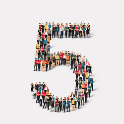People form number seven Royalty Free Vector Image