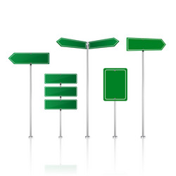 Realistic detailed 3d green blank road sign Vector Image