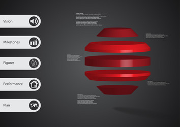 3d infographic template with round octagon Vector Image