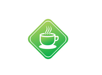Big hot cup cafe warm coffee logo design Vector Image