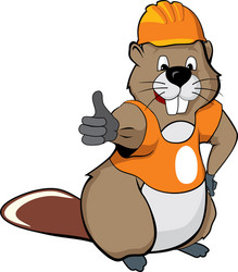 Cartoon beavers two Royalty Free Vector Image - VectorStock