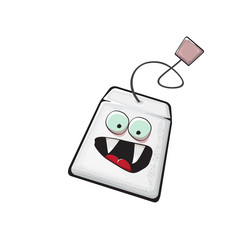 Tea bag character cartoon isolated Royalty Free Vector Image