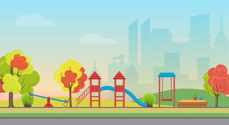 Children playing at playground Royalty Free Vector Image