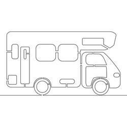 Classic retro camper van side view outline style Vector Image