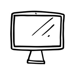 Simple black color desktop computer logo icon Vector Image