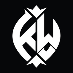 Kw logo monogram hexagon abstract shape images Vector Image
