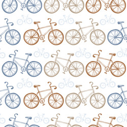 Seamless vintage bicycles pattern Royalty Free Vector Image