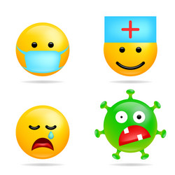 Smile emoji wearing face mask coronavirus Vector Image