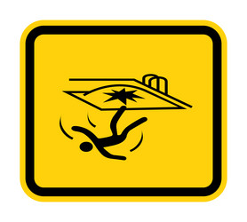 Caution fall hazard symbol sign isolated on white Vector Image