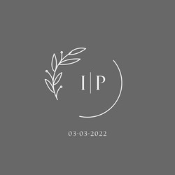 Letter pi wedding monogram logo design ideas Vector Image