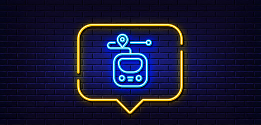 Station line icon subway journey path sign neon Vector Image