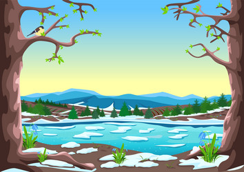 Spring landscape Royalty Free Vector Image - VectorStock