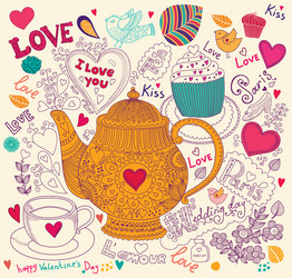 Tea party design Royalty Free Vector Image - VectorStock