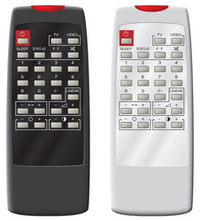 Tv remote control icons set on white background Vector Image